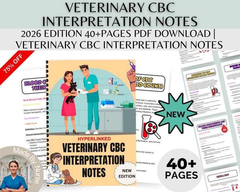Veterinary CBC Interpretation Notes for Vet Students (digital Download ...