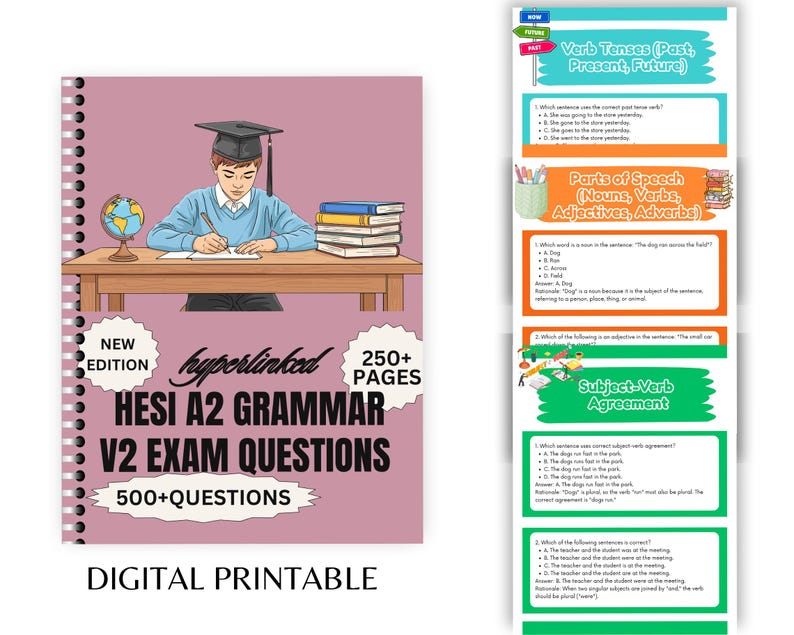 HESI A2 Grammar V2 Exam Prep 2026 – Full Question Bank - Etsy Canada