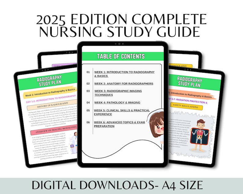 X-ray Radiography Study Guide, Rad Tech Boards Prep (digital Planner ...