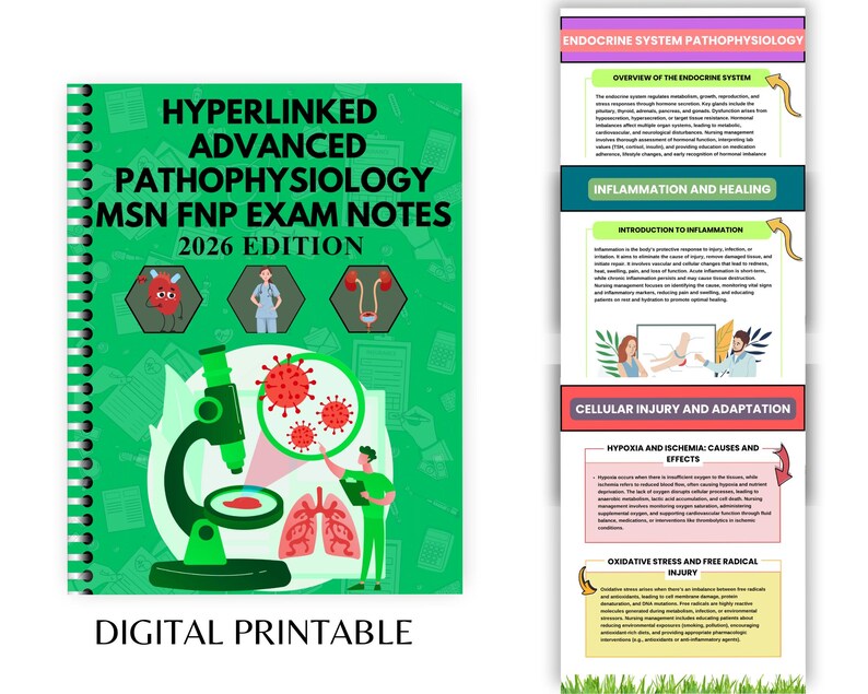 Advanced Pathophysiology FNP Exam Notes - 2026 MSN Study Guide (PDF) - Etsy