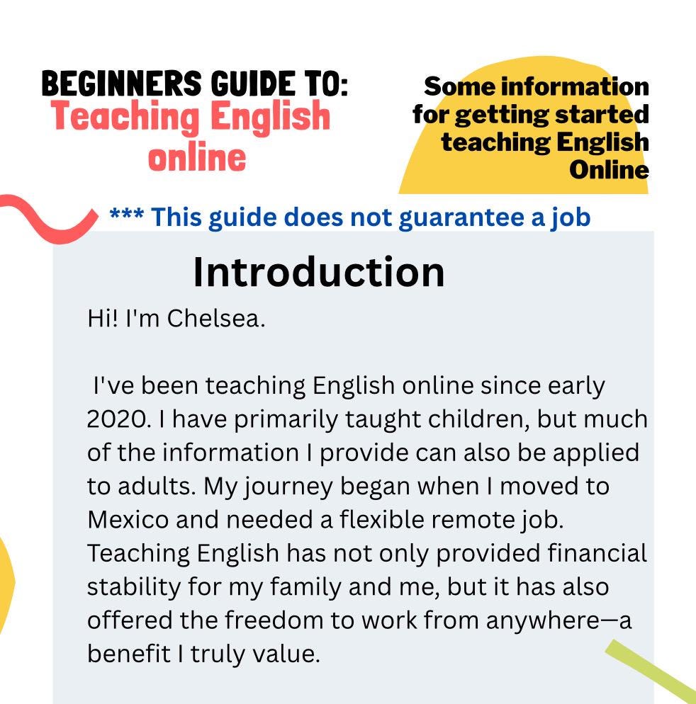 Beginners Guide to Teaching English Online - Etsy