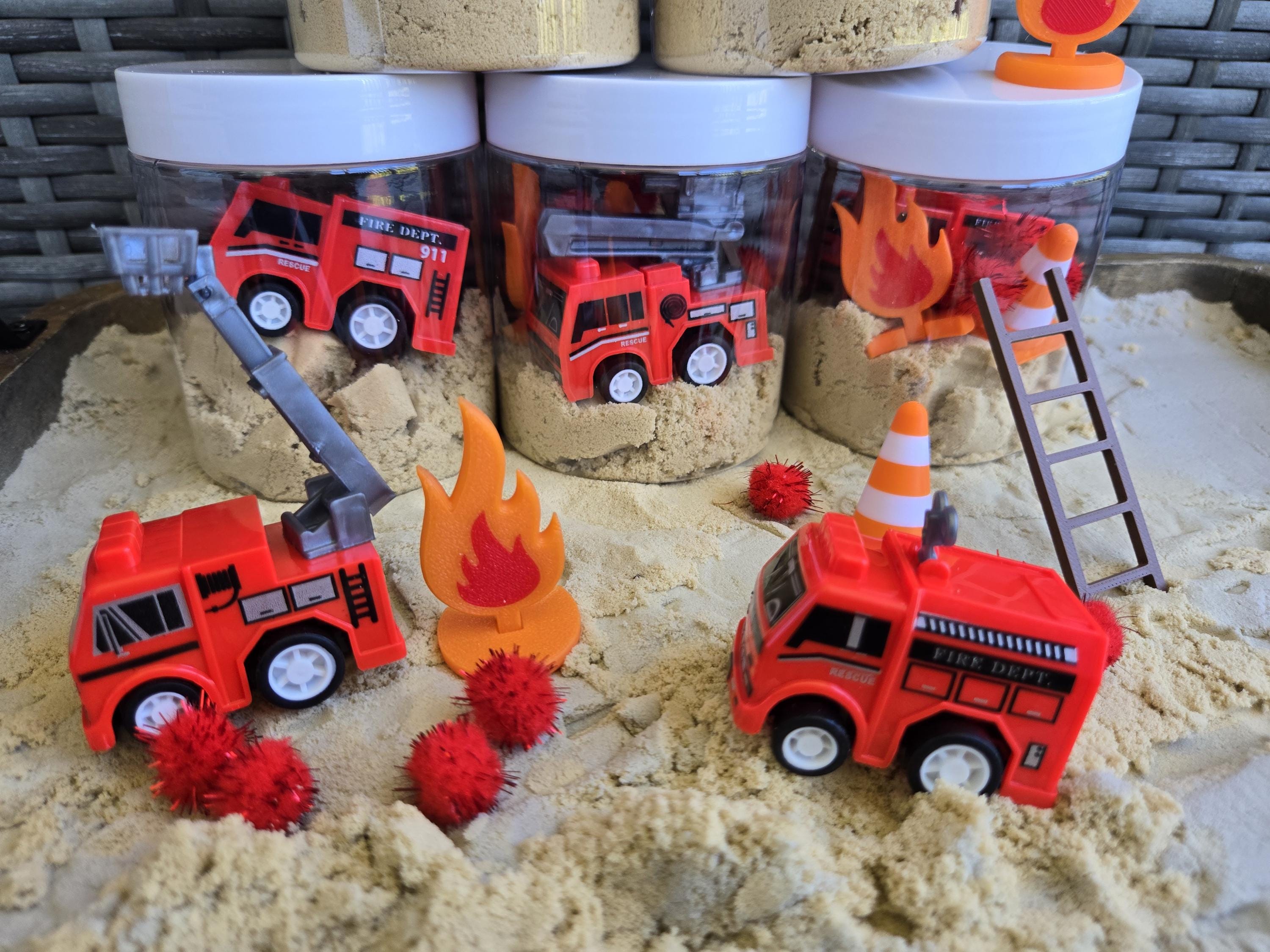 Firefighter Birthday Party Favor Kit With Kinetic Sand Fireman Birthday ...