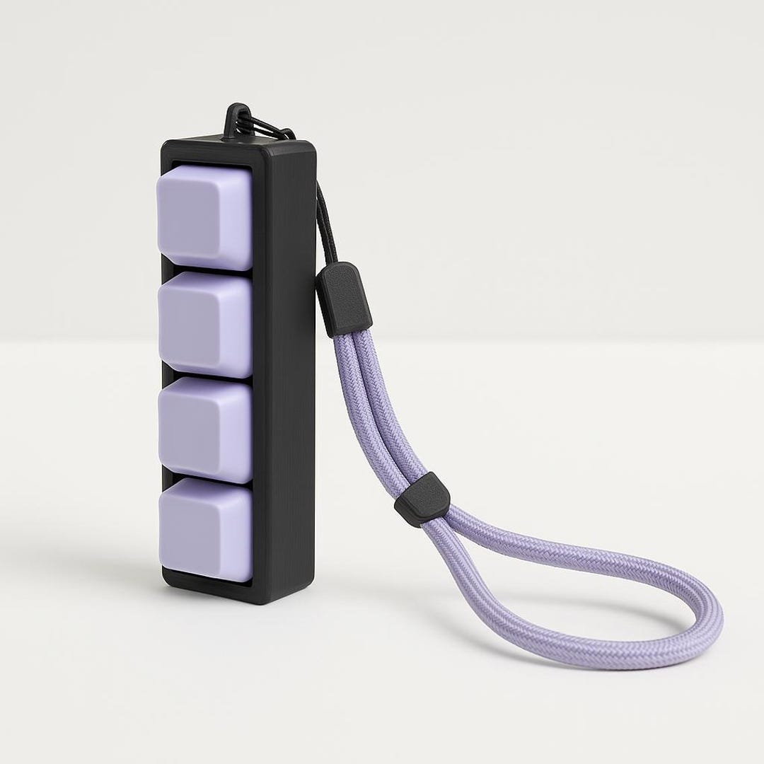 4 Key Mechanical Clicky Fidget - W/ Strap, Keyboard Switch, ASMR Fidget ...