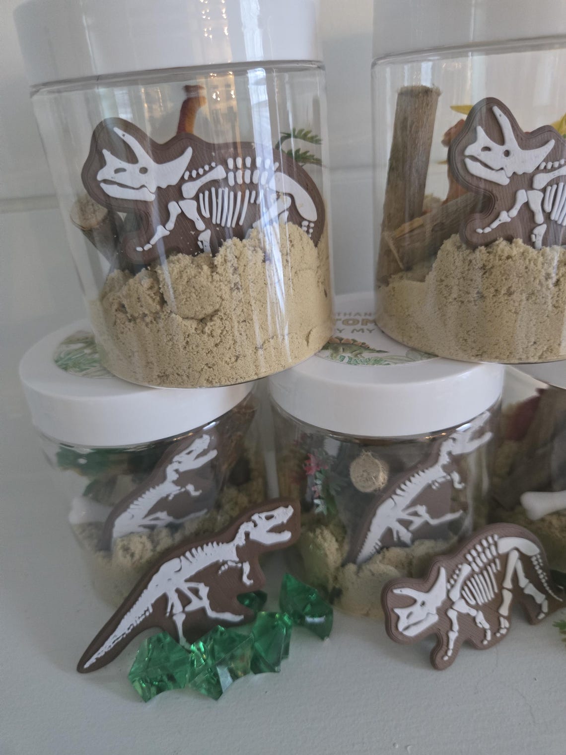 Dino Dig Sensory Kit, Dinosaur Party Favor, Fossil Sand Jar - Etsy