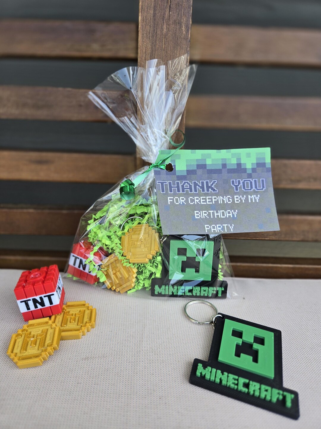 Minecraft Birthday Party Favor Set – Includes Creeper Keychain, TNT ...