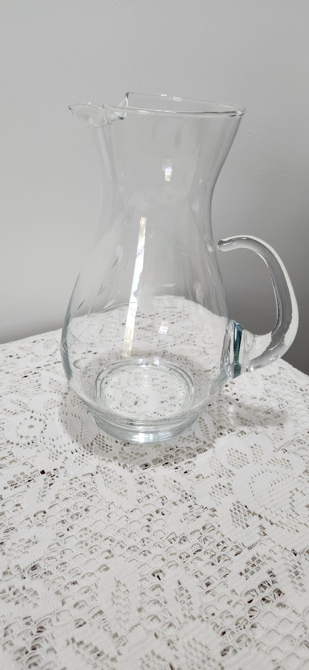 Princess House Heritage Crystal Pitcher - Etsy