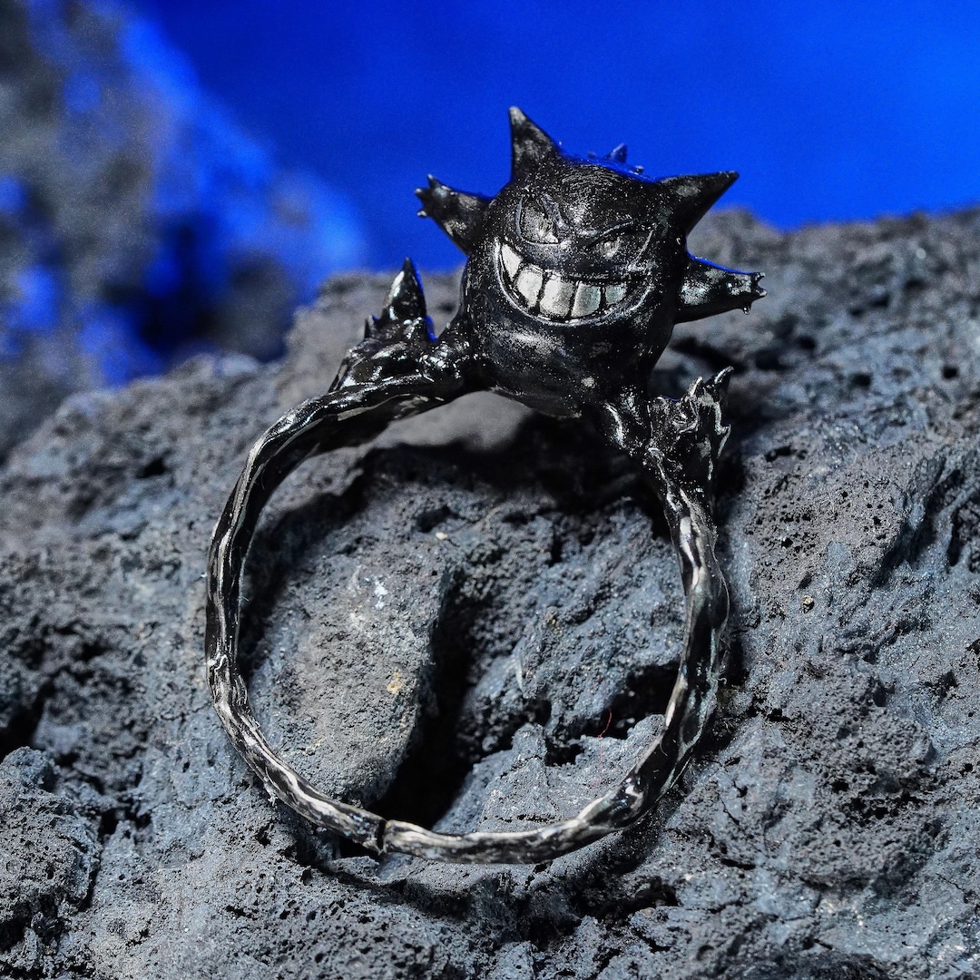 EXCLUSIVE Fanmade Gen.gar Ring – Handmade 950 Silver Ghost-type Pokémon ...