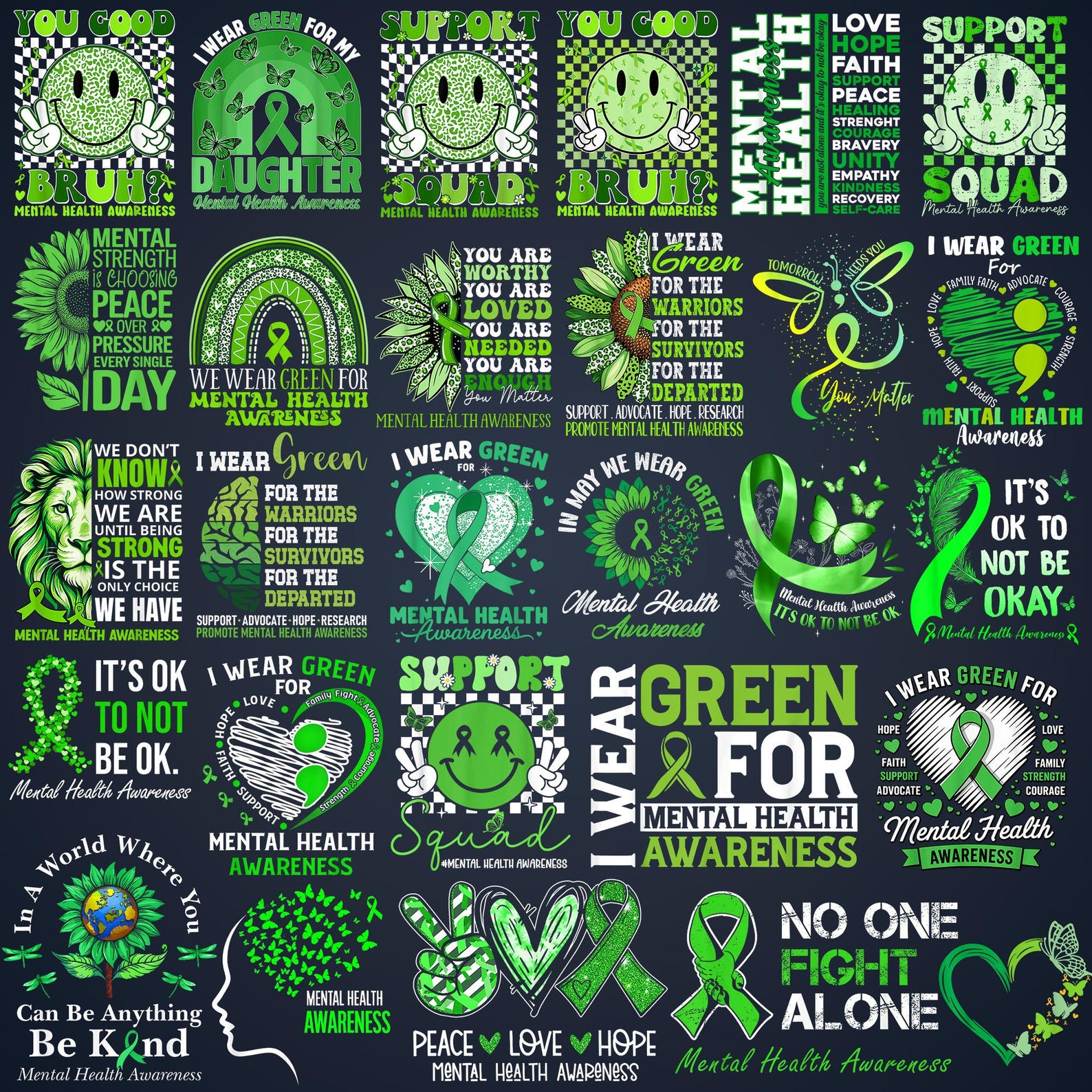 Mental Health Matters Png Bundle, Mental Health Png, Inspirational ...