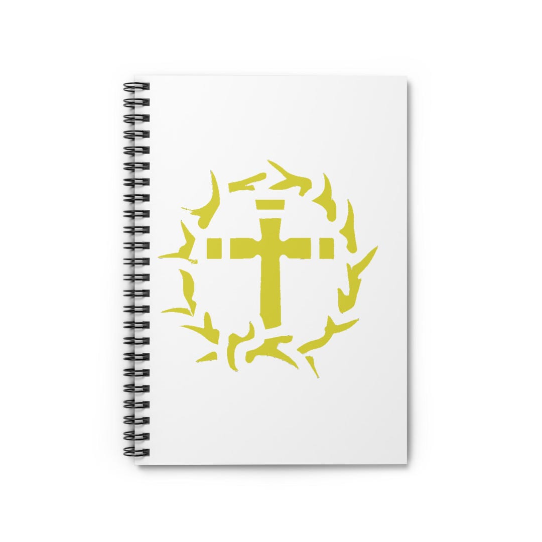 Christian Cross Spiral Notebook - Ruled Line, Prayer Journal, Religious ...