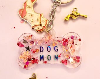 Dog Mom Keychain, Dog Keychain, Dog Mom Acrylic Keychain, Dog Paw ...