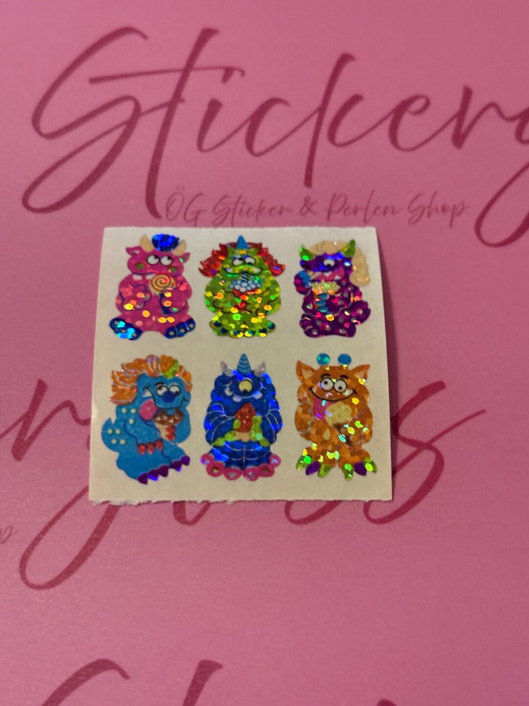 Sandylion Vintage 90s Stickers | Colorful Monster Glitter Stickers ...