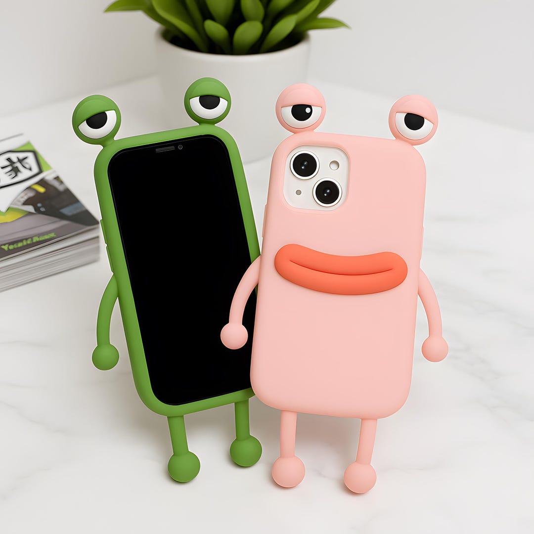 Cute Frog iPhone Case With 3D Legs & Sausage Mouth – Soft Silicone ...