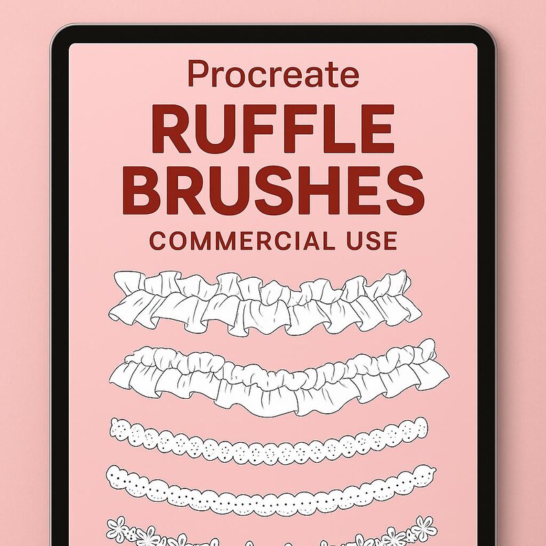 Procreate Ruffle & Lace Brush Set – 120+ Decorative Border Brushes ...
