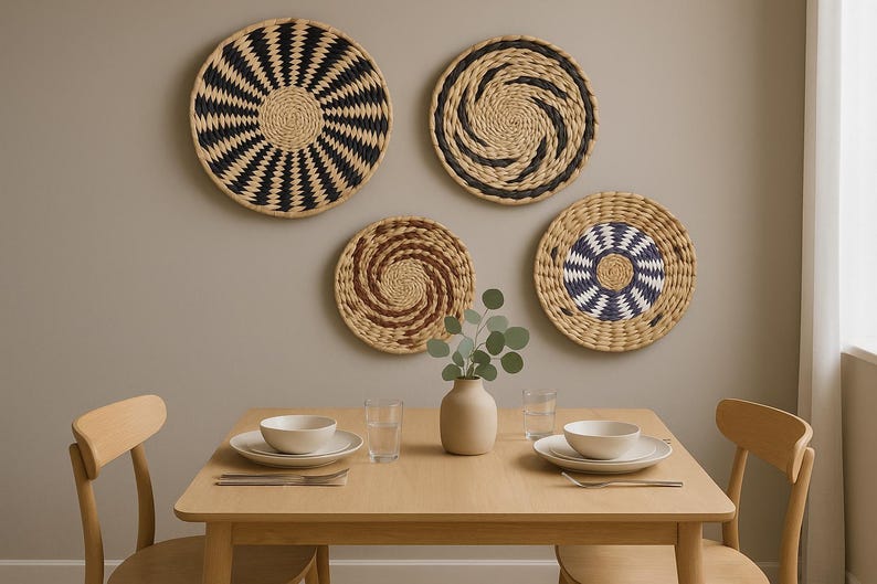 Handwoven Cattail Wall Basket: Boho Farmhouse Decor - Etsy