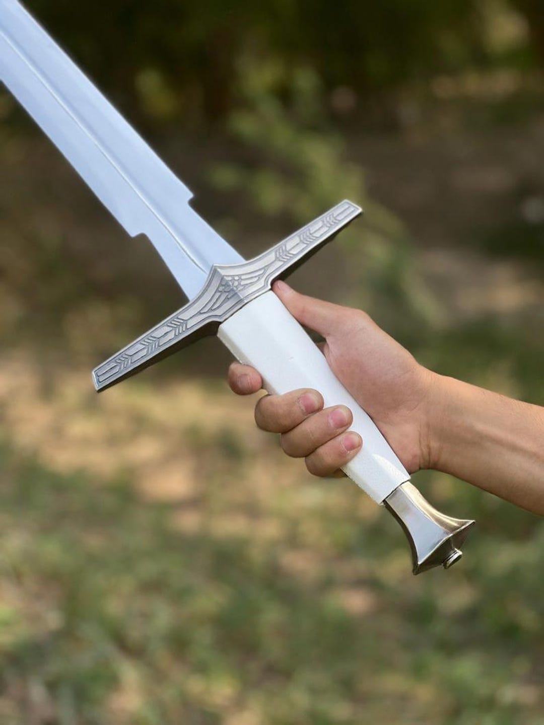 Handmade Witcher Silver Sword Witcher 3 Sliver Sword Fantacy Swords ...