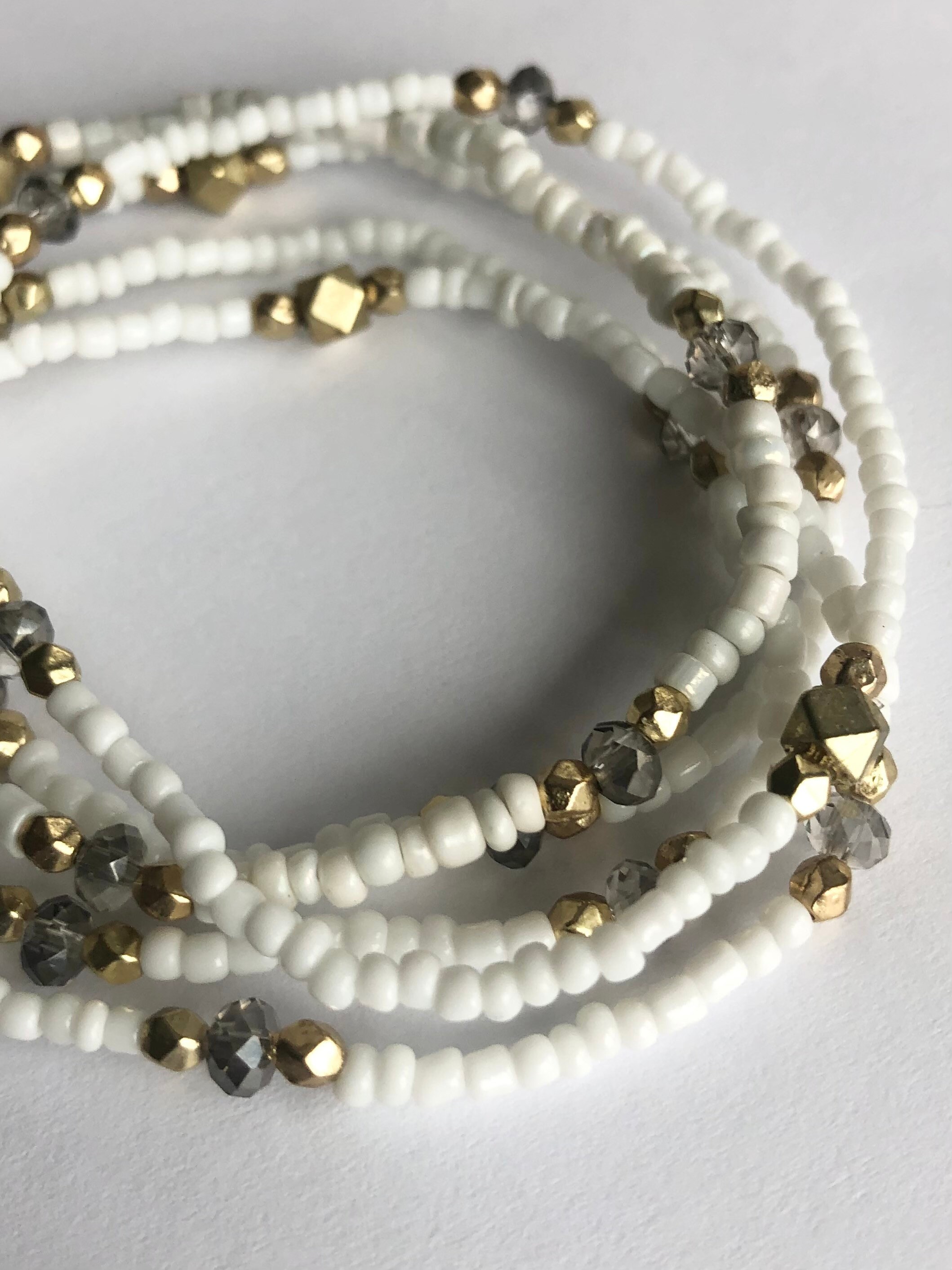 Simple Minimalist Beaded Boho Single Bracelets Stretchy Jewelled ...