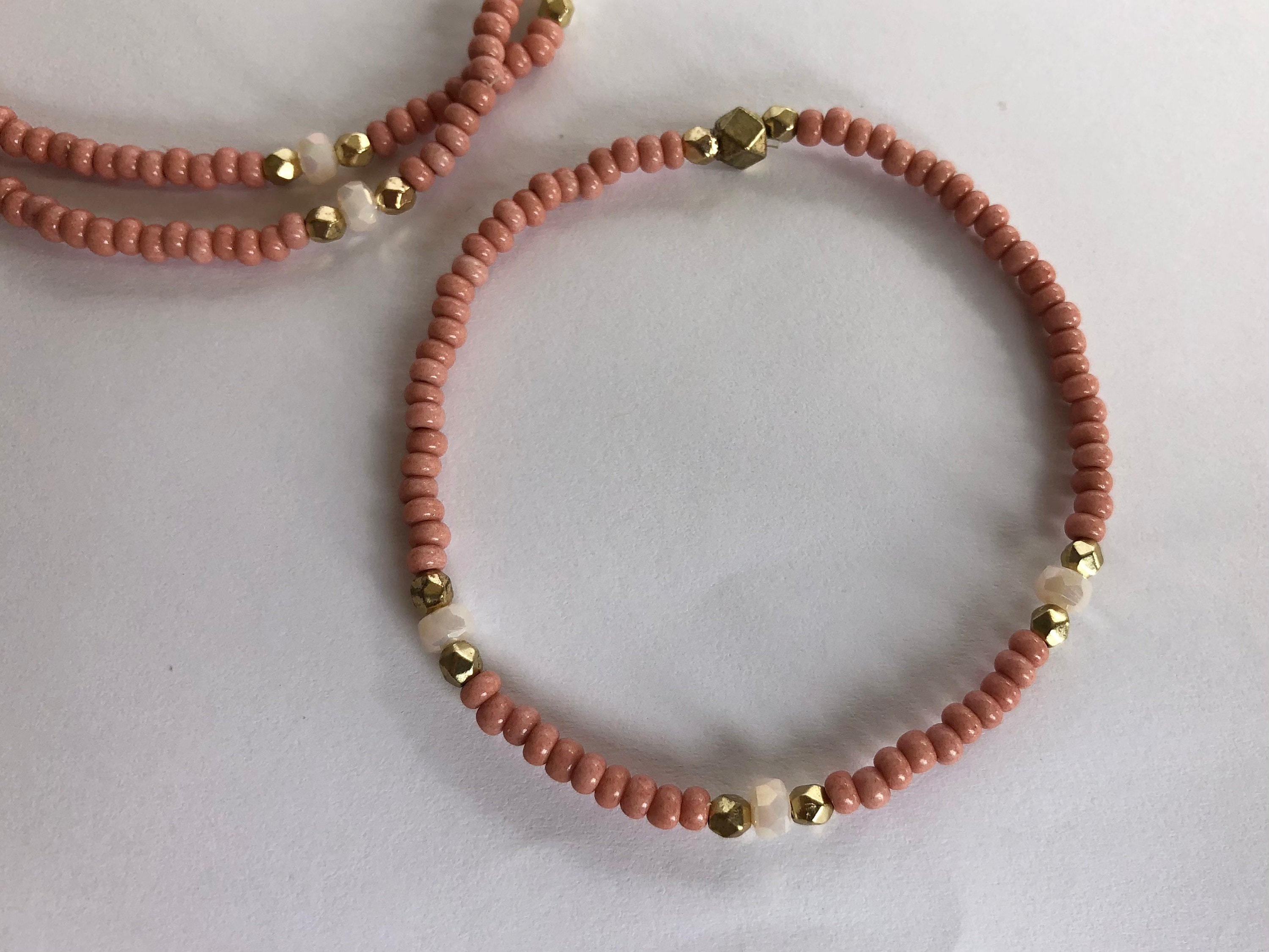 Simple Minimalist Beaded Boho Single Bracelets Stretchy Jewelled ...