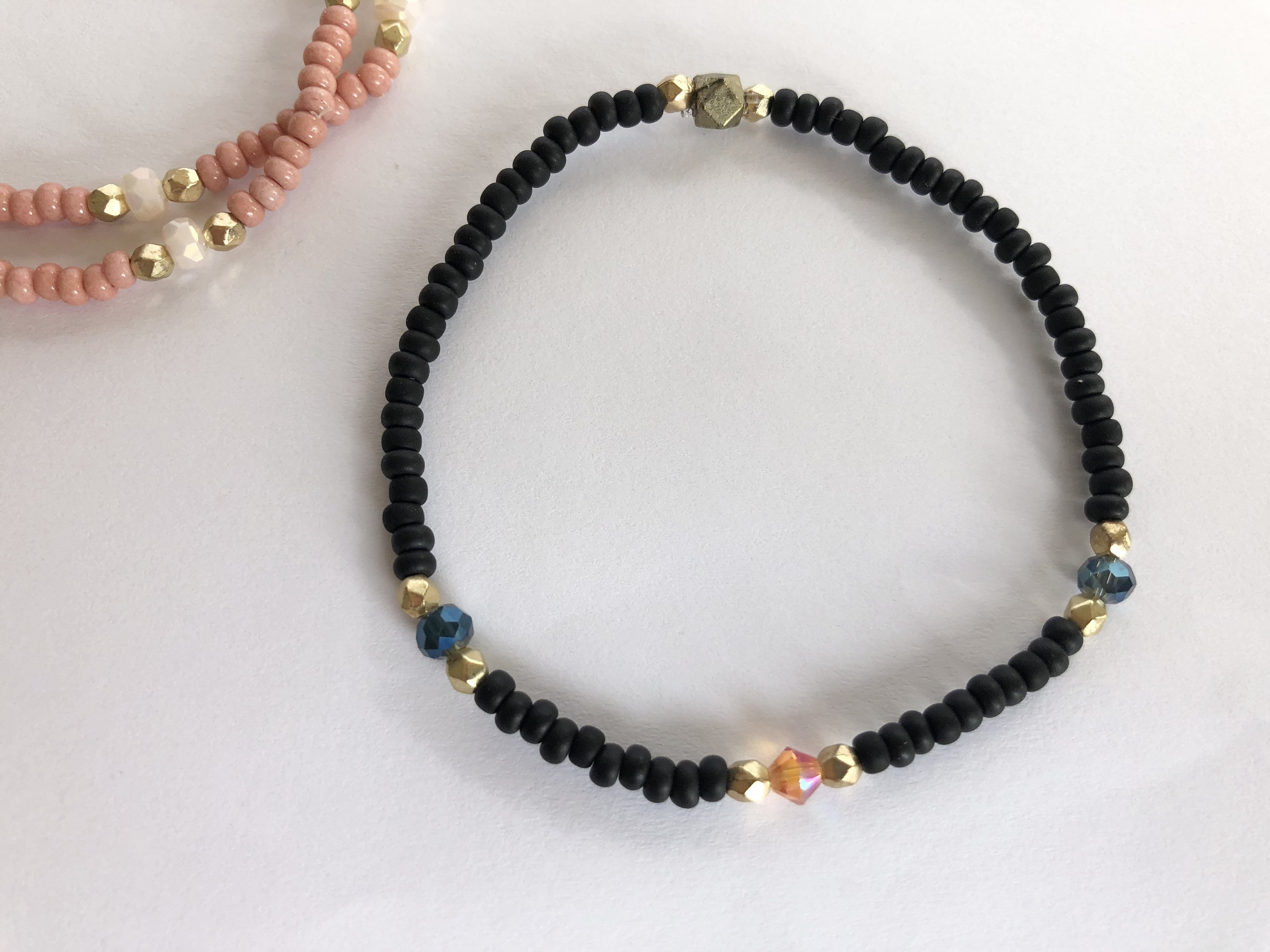Simple Minimalist Beaded Boho Single Bracelets Stretchy Jewelled ...