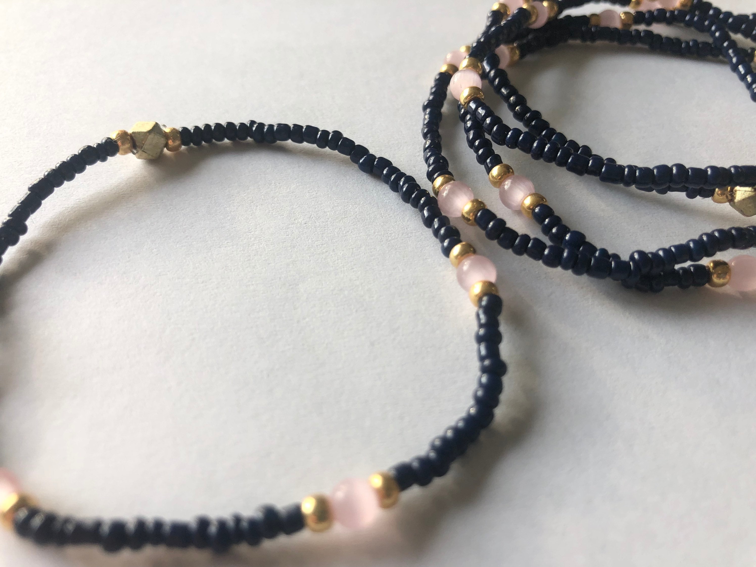 Simple Minimalist Beaded Boho Single Bracelets Stretchy Jewelled ...