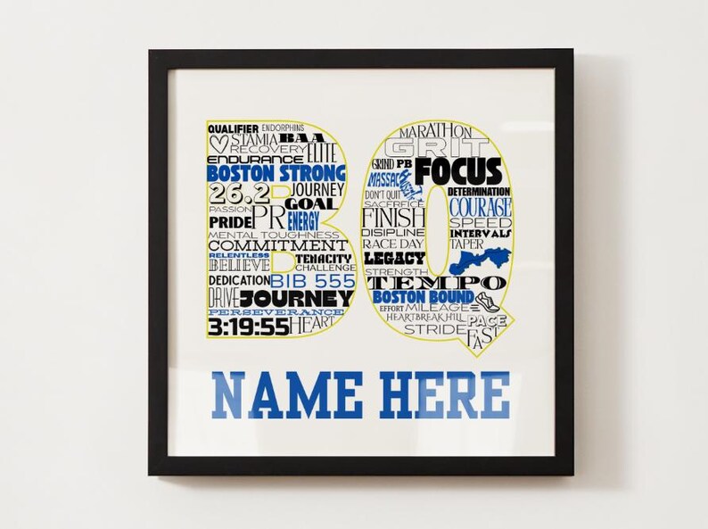 Custom Boston Marathon Qualifier Wall Decor Digital Print Father's Day ...