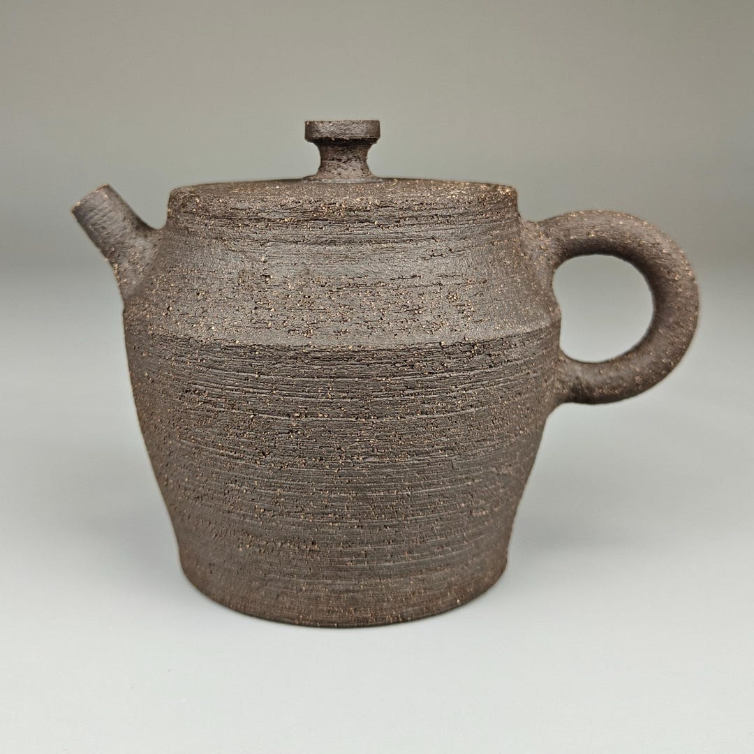 Handmade Dark Clay Teapot 250ml — Textured Gongfu Teapot for Chinese ...