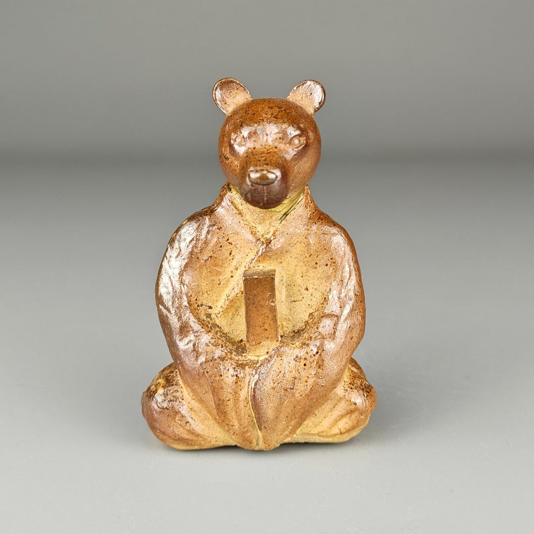 Handmade Ceramic Tea Pet: Wood-fired Daoist Bear Monk, Kintsugi ...
