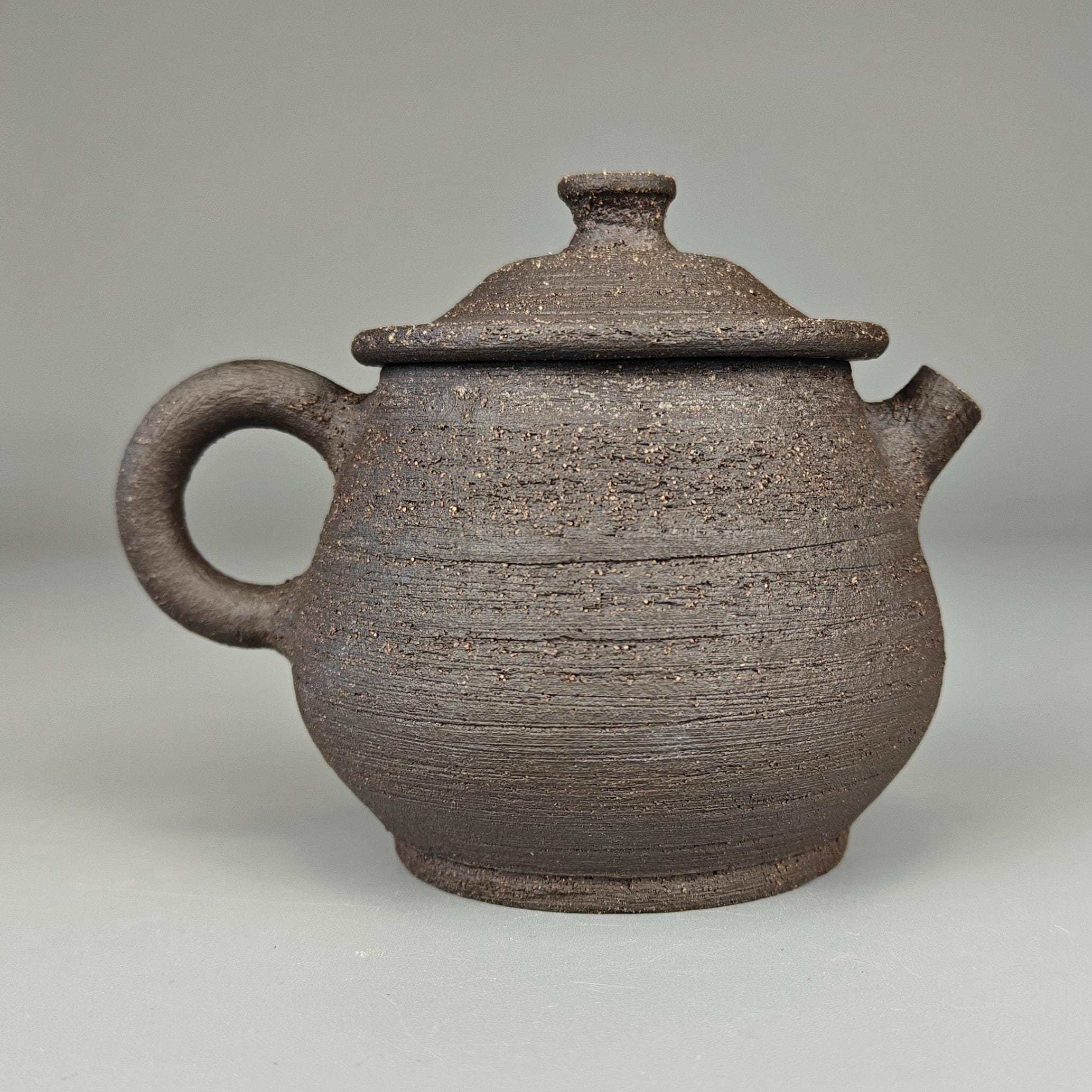Textured Stoneware Gongfu Teapot: Dark Clay Chinese Tea Ceremony Pot - Etsy