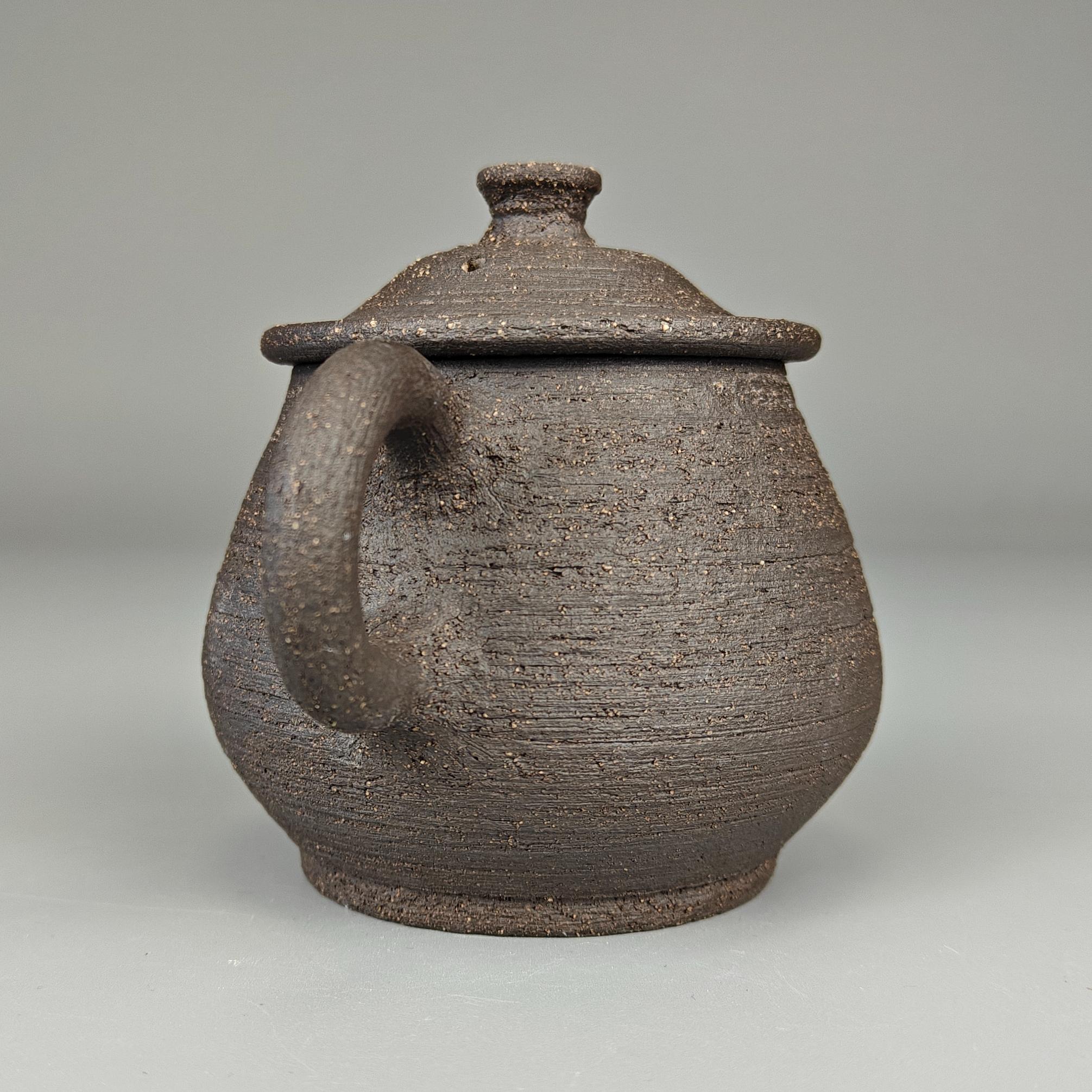 Textured Stoneware Gongfu Teapot: Dark Clay Chinese Tea Ceremony Pot - Etsy