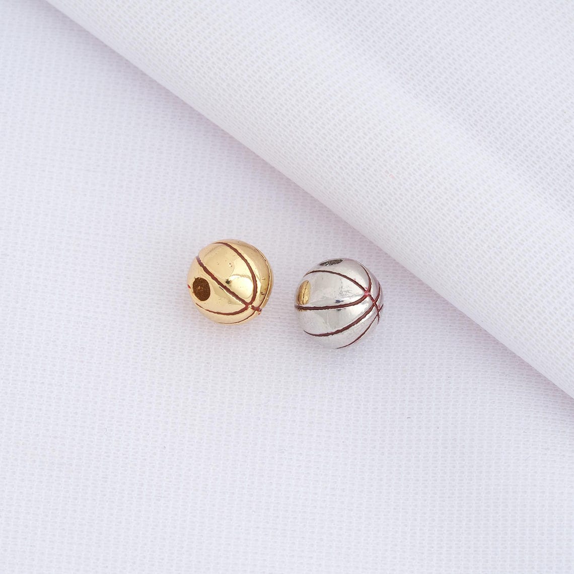 1 Pcs 18K Gold Filled Basketball Spacer Beads,basketball Beads ...