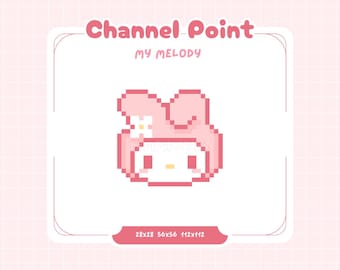 Pixel Pink Bunny Channel Point | Twitch Discord Youtube | Gaming Streaming | Cute Kawaii Bunny ...