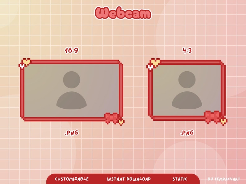 Animated Pixel Kitty Stream Overlay Pack | Twitch Youtube OBS ...