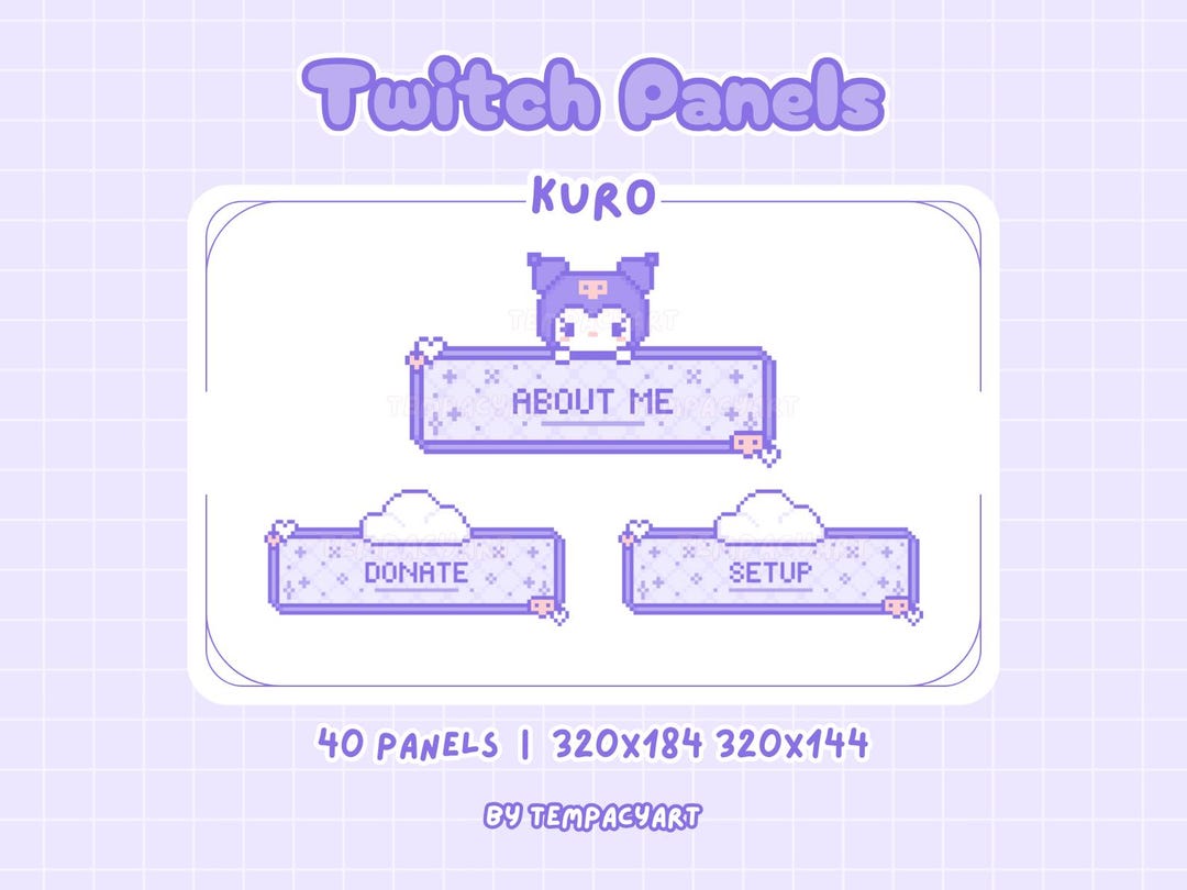 Pixel Kuro Twitch Panels | 40 Panels | Twitch Discord Youtube | Gaming ...