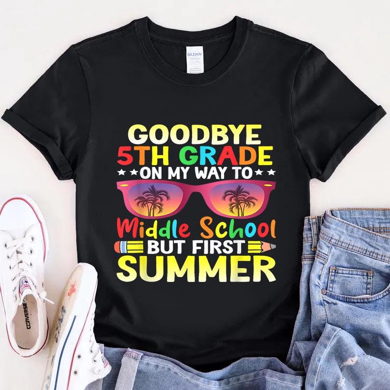 Goodbye 5th Grade Png, Graduation to Middle School Hello Summer Png - Etsy