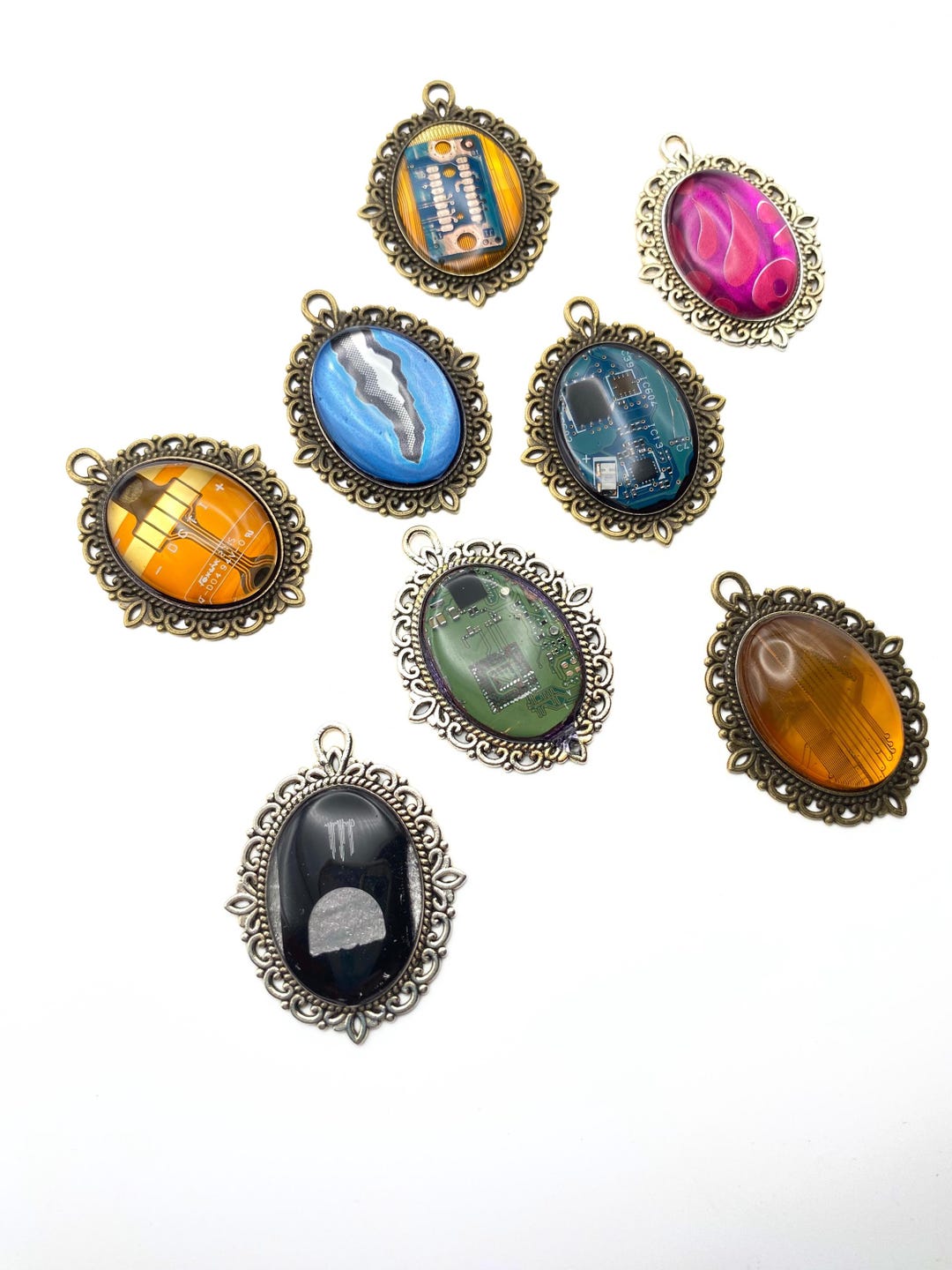 Custom Handmade Upcycled Resin Keychains - Circuit Board, Aluminum Cans ...