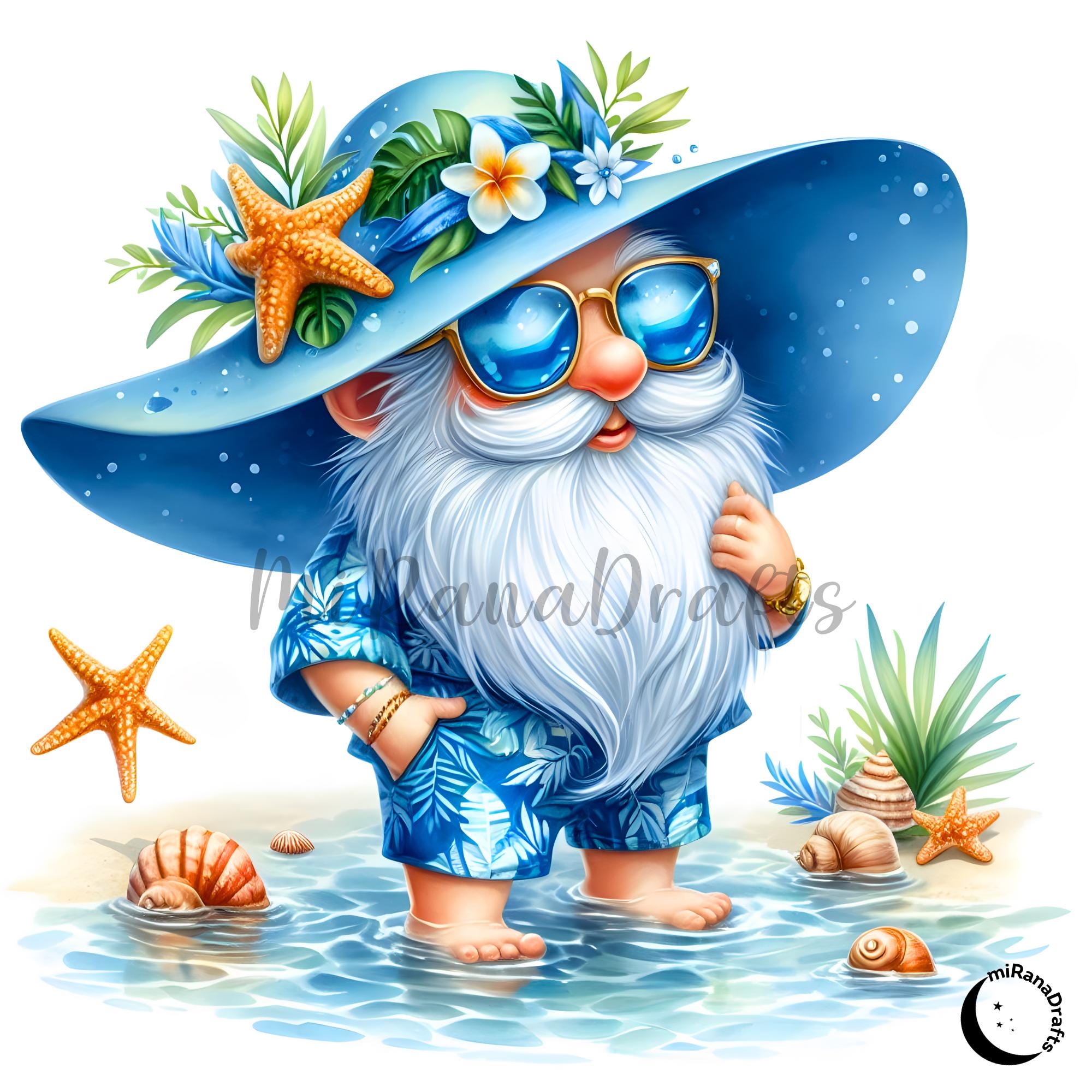 Summer Gnome Clipart, Swimming Gnome, Beach Gnome, Gnome Jpeg, White ...