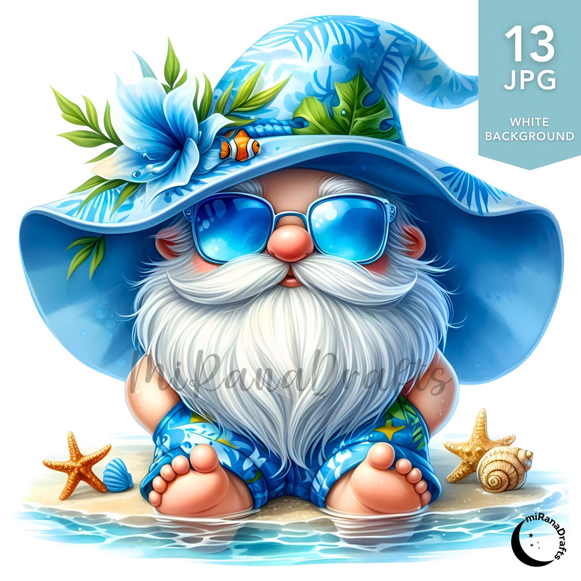 Summer Gnome Clipart, Swimming Gnome, Beach Gnome, Gnome Jpeg, White ...