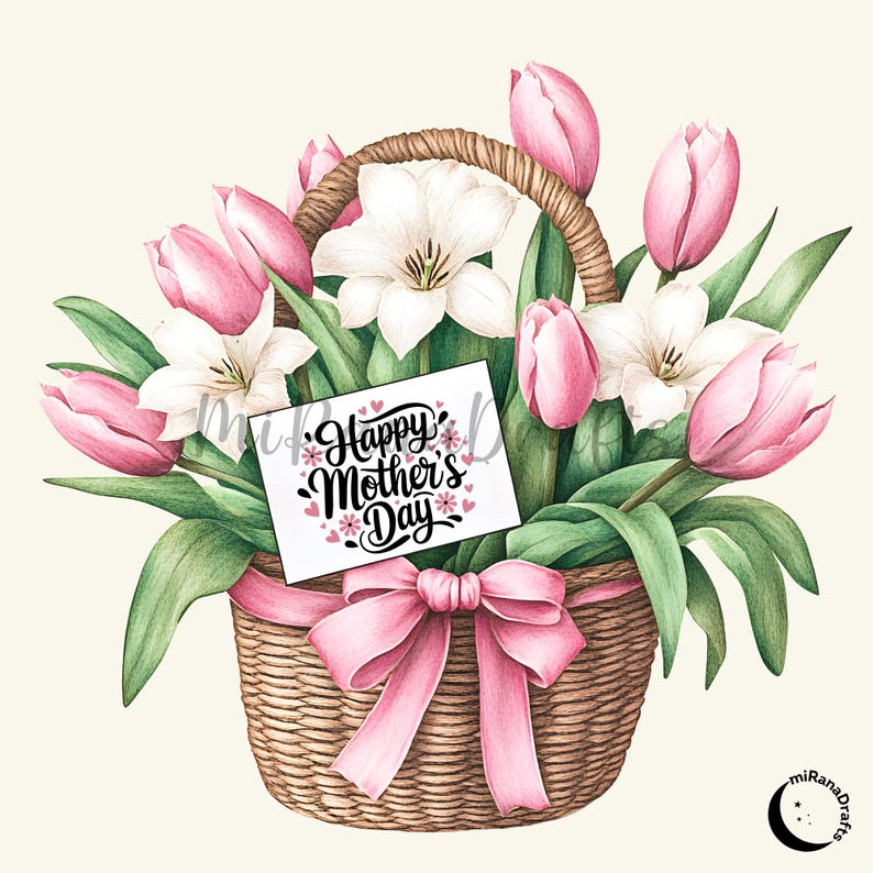 Mother's Day PNG, Mother's Day Clipart, Spring Flower Clipart, Spring ...