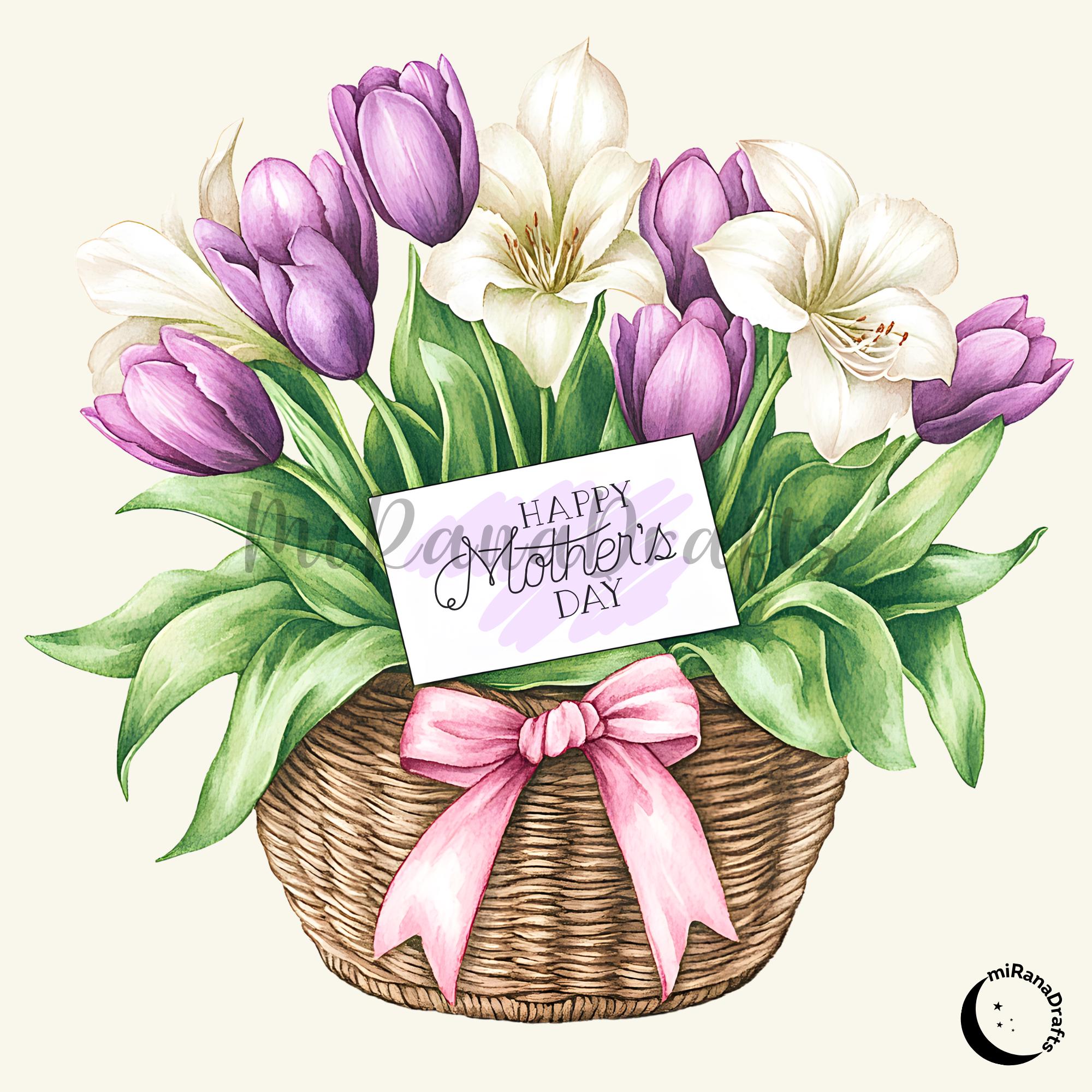 Mother's Day PNG, Mother's Day Clipart, Spring Flower Clipart, Spring ...