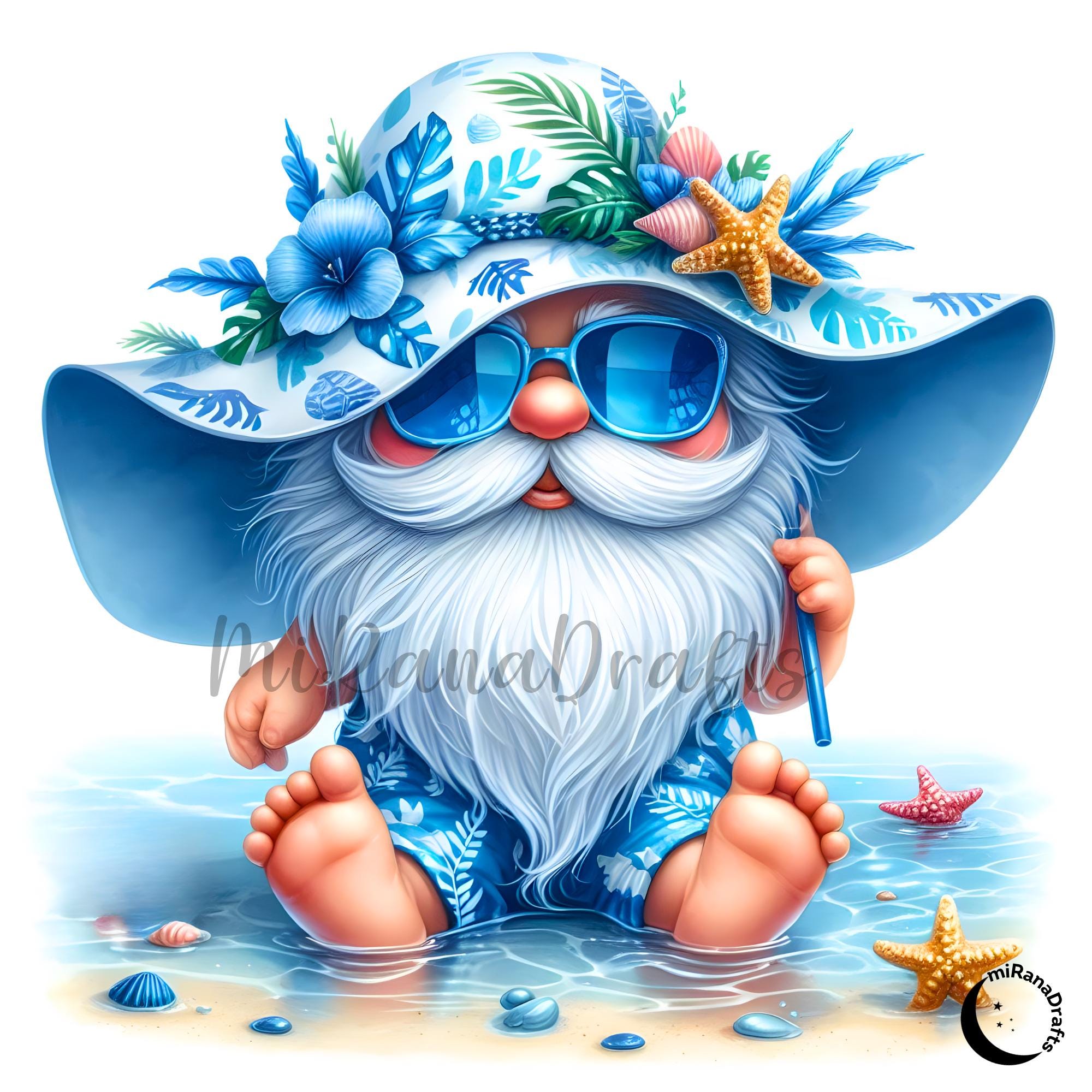 Summer Gnome Clipart, Swimming Gnome, Beach Gnome, Gnome Jpeg, White ...