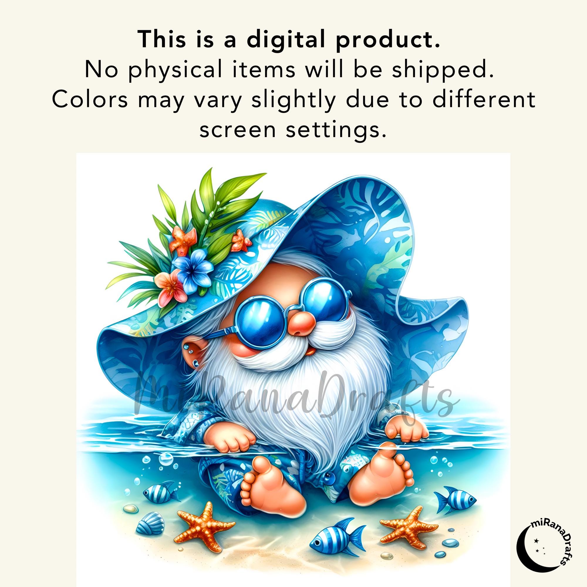 Summer Gnome Clipart, Swimming Gnome, Beach Gnome, Gnome Jpeg, White ...