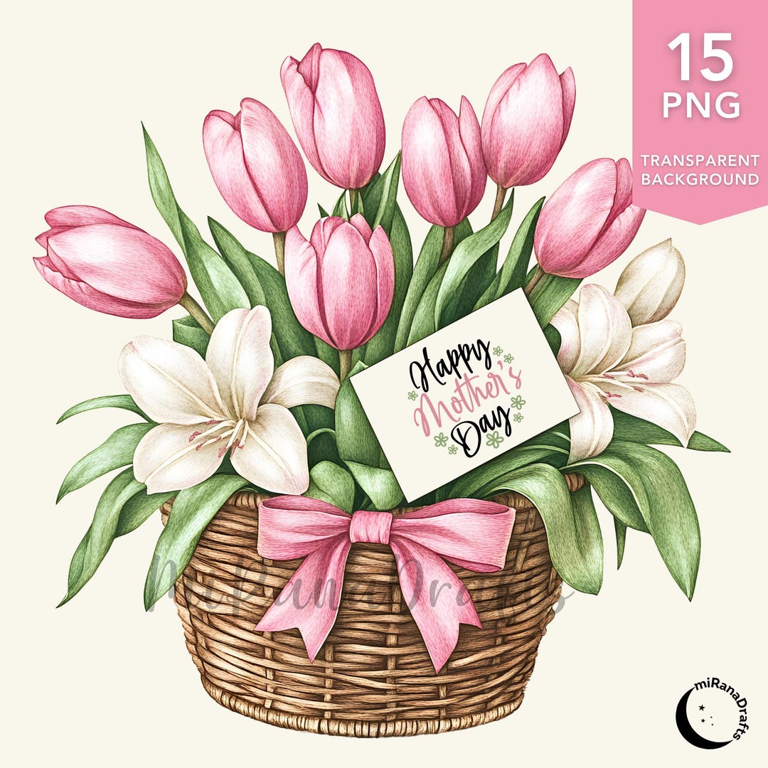 Mother's Day PNG, Mother's Day Clipart, Spring Flower Clipart, Spring ...