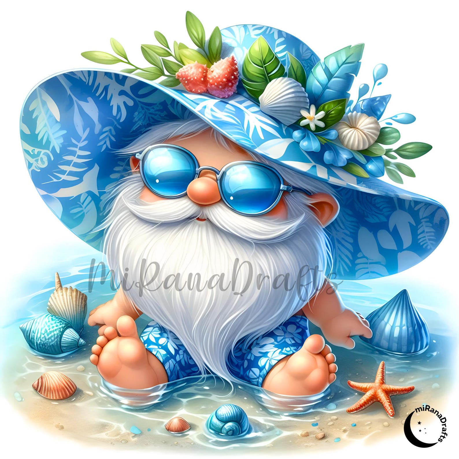Summer Gnome Clipart, Swimming Gnome, Beach Gnome, Gnome Jpeg, White ...