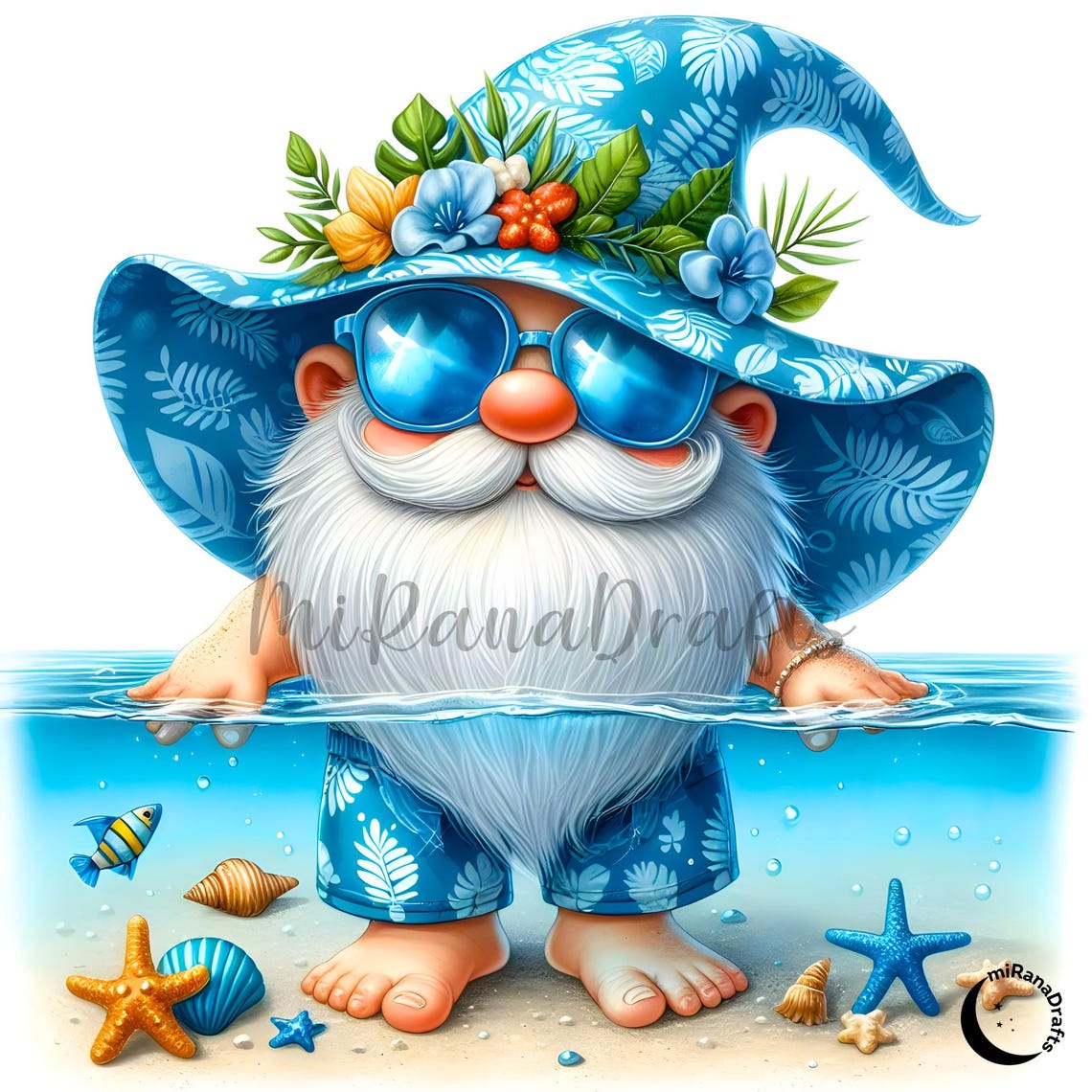 Summer Gnome Clipart, Swimming Gnome, Beach Gnome, Gnome Jpeg, White ...
