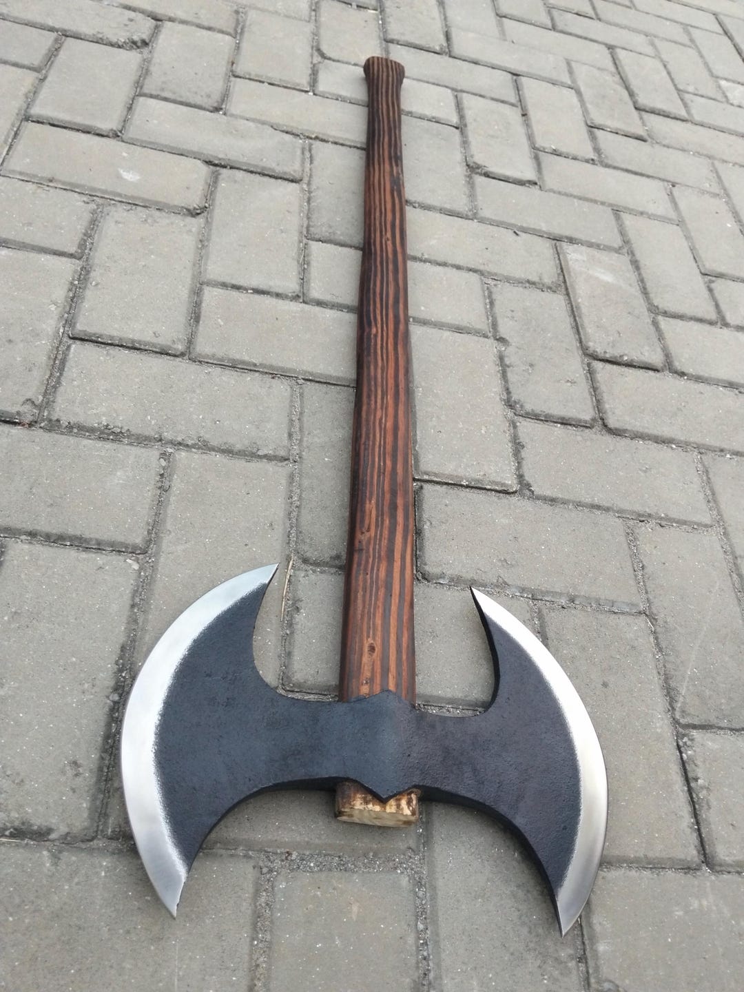Handmade Double Face Axe With Leather Sheath - Medieval Survival ...