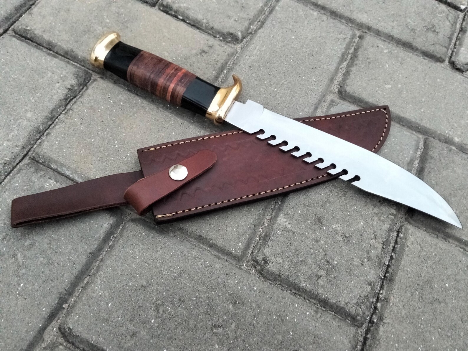 Handmade Outback Knife With Leather Sheath, Rustic Display Piece - Etsy