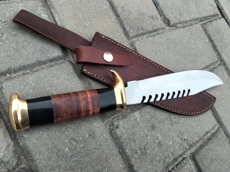 Handmade Outback Knife With Leather Sheath, Rustic Display Piece - Etsy