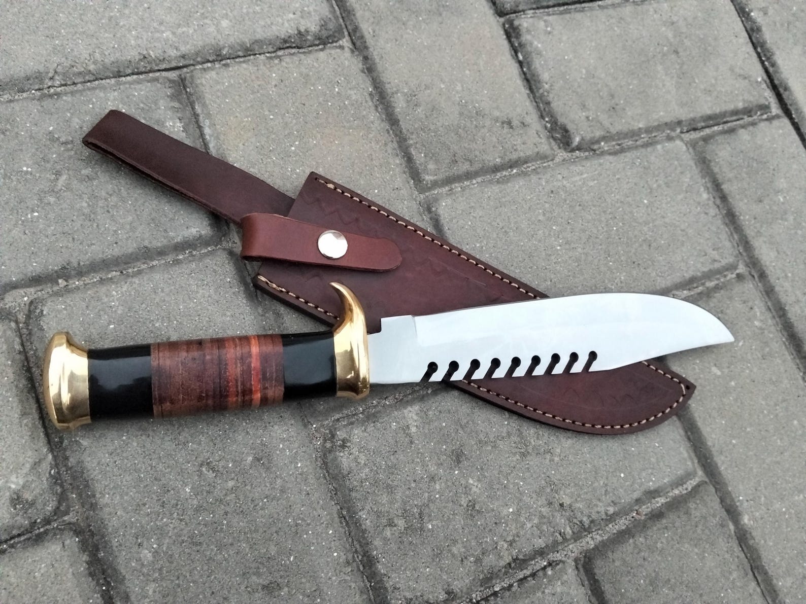 Handmade Outback Knife With Leather Sheath, Rustic Display Piece - Etsy