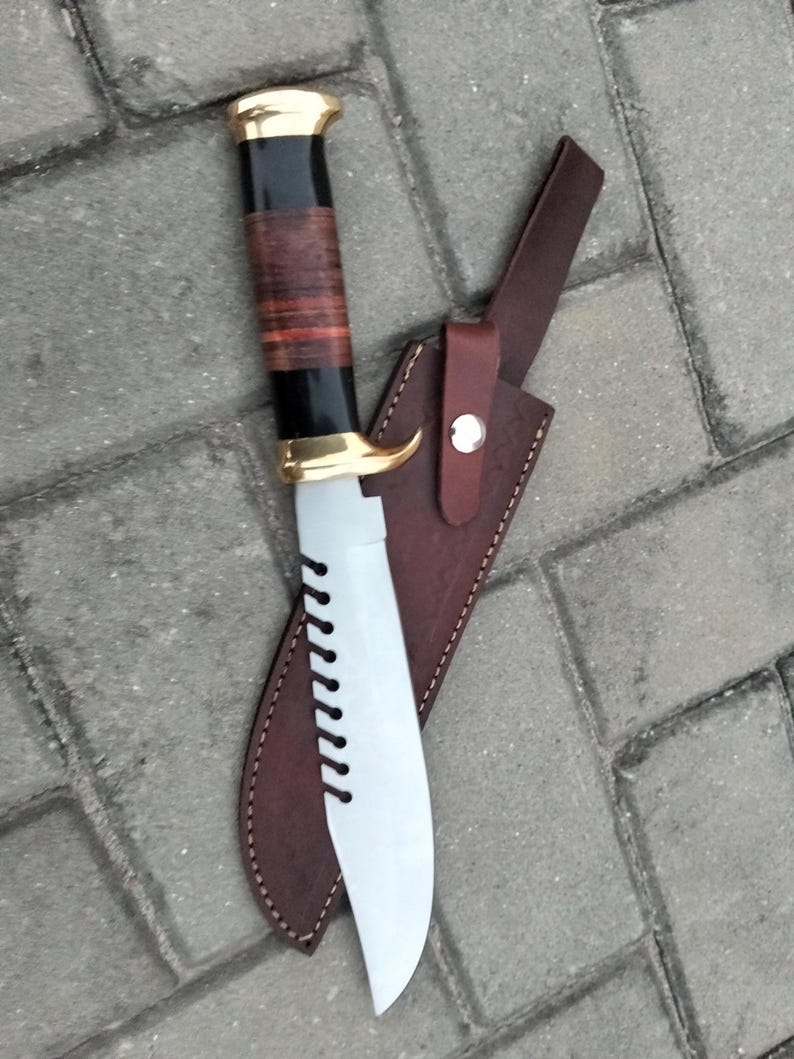 Handmade Outback Knife With Leather Sheath, Rustic Display Piece - Etsy