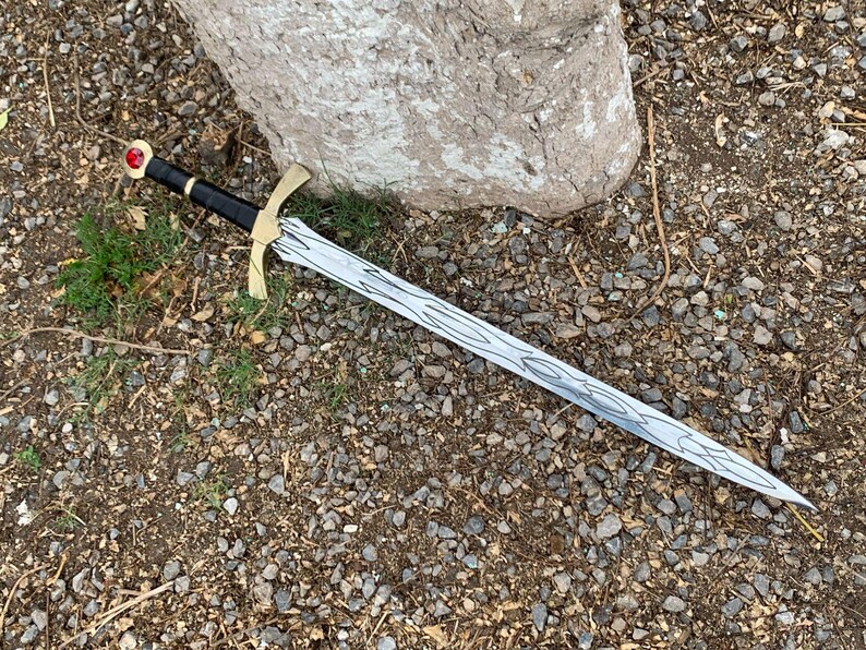 Goldryn Sword Throne of Glass Replica Sword Brass Guard Steel Blade ...