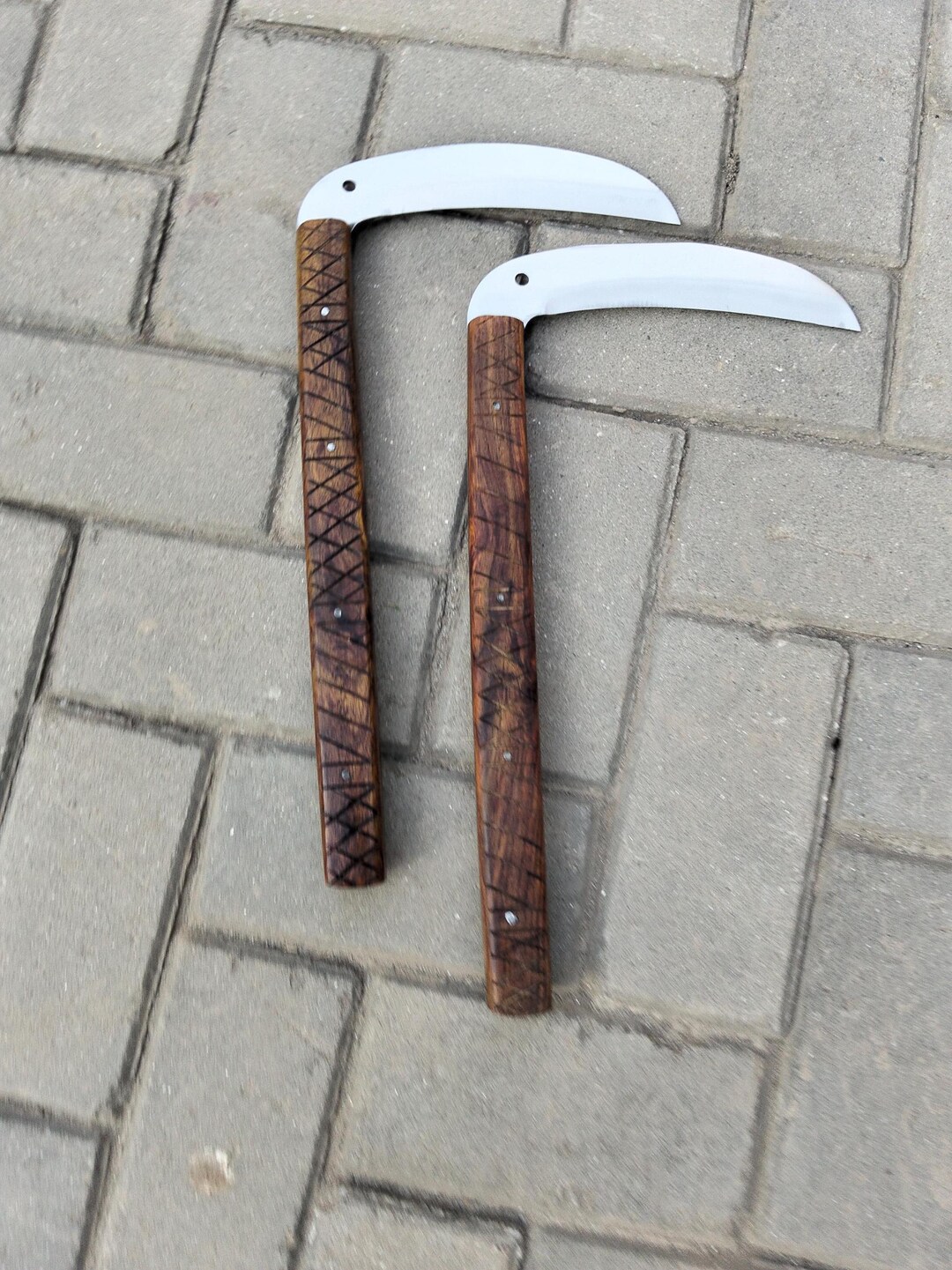 Handmade Kama Knife – Traditional Harvest Tool, Rustic Garden Implement ...